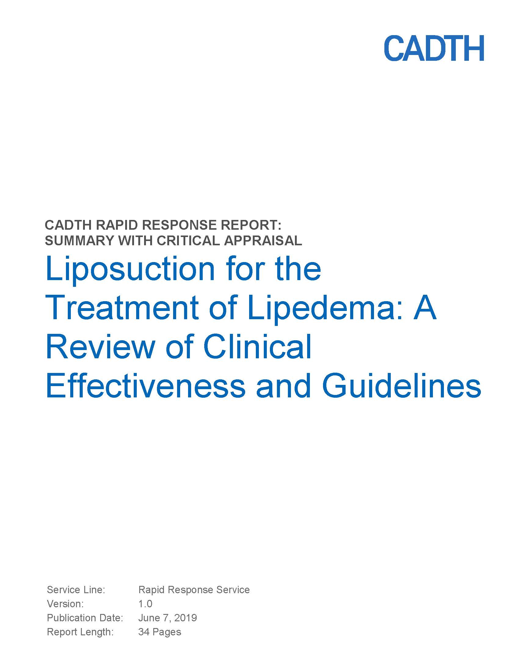 Liposuction for the Treatment of Lipedema: A Review of Clinical ...